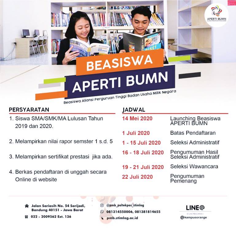 Beasiswa APERTI BUMN Full Kuliah S1 Tahun 2020