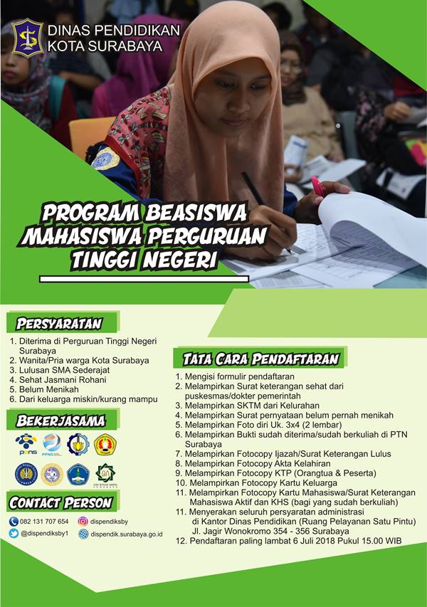 Beasiswa Pemerintah Kota Surabaya untuk Mahasiswa D3, D4, S1, dan S2 ...